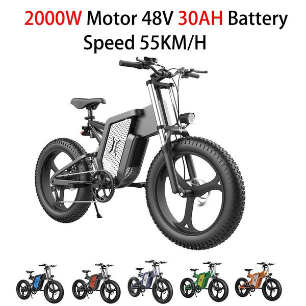 X20 Electric Bike 20 Inch Fat Tire Off Road Ebike 2000W 48V 30AH ...