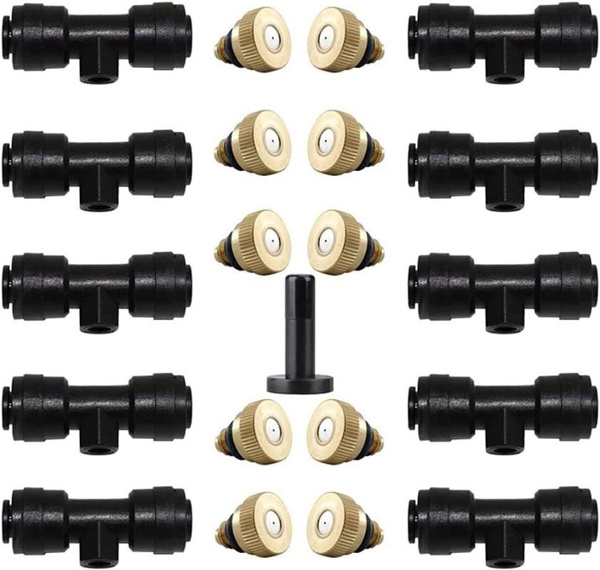 10 Pcs Brass Misting Nozzles 10Pcs Water Misting Nozzle Tees Thread ...