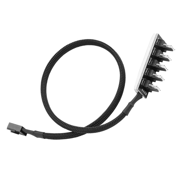 Fan Hub Splitter Adapter Cable, 5-Port PC 4-Pin PWM CPU Cooling Fan ...