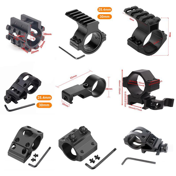 25.4mm/30mmDiameter Tactical Offset Flashlight Scope Mount Adapter Tube ...