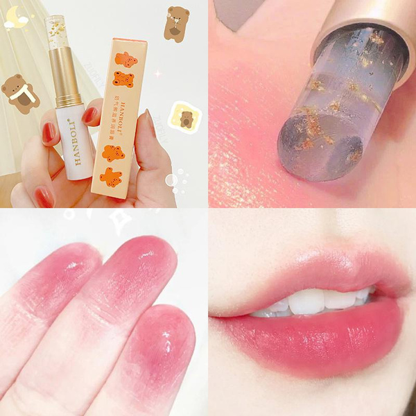 Color Changing Lip Balm Moisturizing Gold Foil Lip Gloss Natural ...