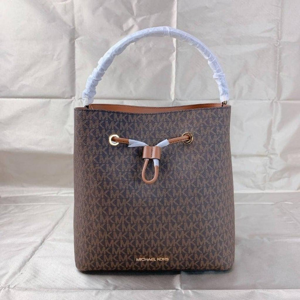 Michael Kors 35F0GU2M7B Suri MK Signature Large Bucket Messenger Bag ...