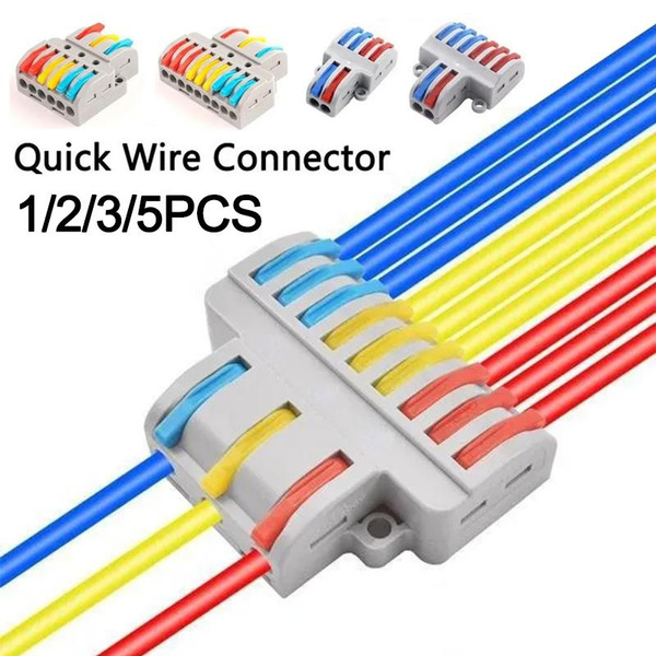 1/2/3/5Pcs Push-in Electrical Wire Connector Terminal Block Universal ...