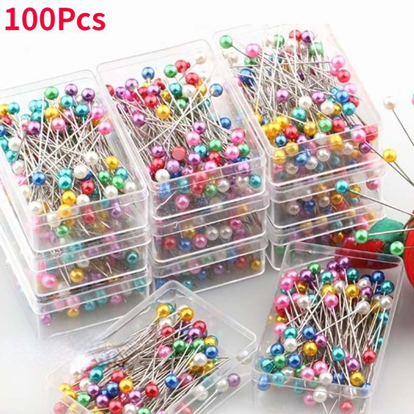100PCS Mix Color Sewing Pins 38mm Patchwork Positioning Needle Sewing ...
