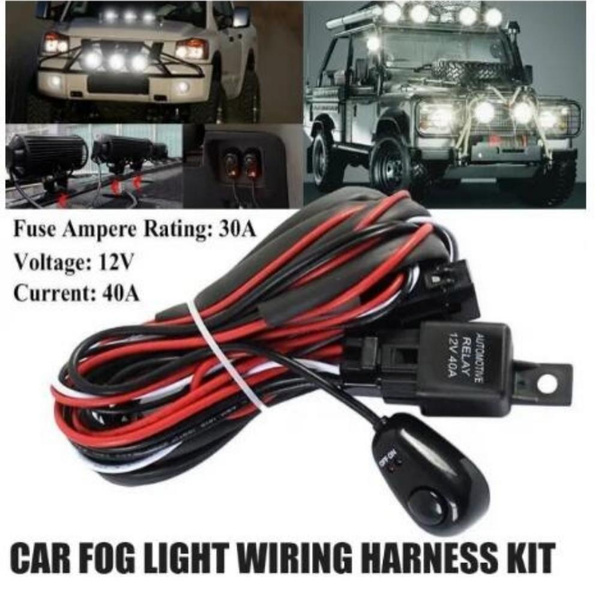 Portable 40A 12V Remote Control Wiring Harness Switch Kit LED Fog Light ...