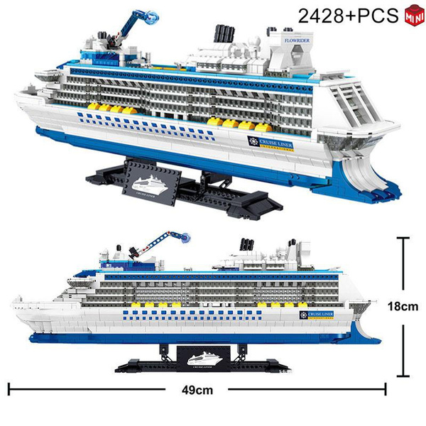 City Block Luxury Cruise Ship Model Mini Building Blocks Boat Model DIY ...