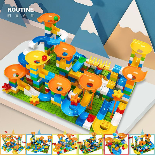 Large Chunky Building Block and Ball Slide Toy for Children 3 Years and ...