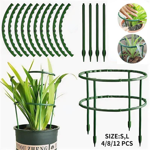 4/8/12PCS Plant Support T-bracket Plastic Plant Support Rings Garden ...