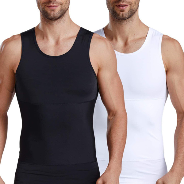 Mens Body Shaper Slimming Tummy Vest Thermal Compression Shirt Tank Top ...