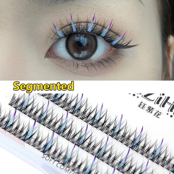 Colored Fashion Mermaid Eyelash Two Hort Middle Long Plant Grafting ...