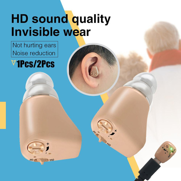 1Pcs/2Pcs Mini Rechargeable ITE Hearing Aid Invisible Digital ...
