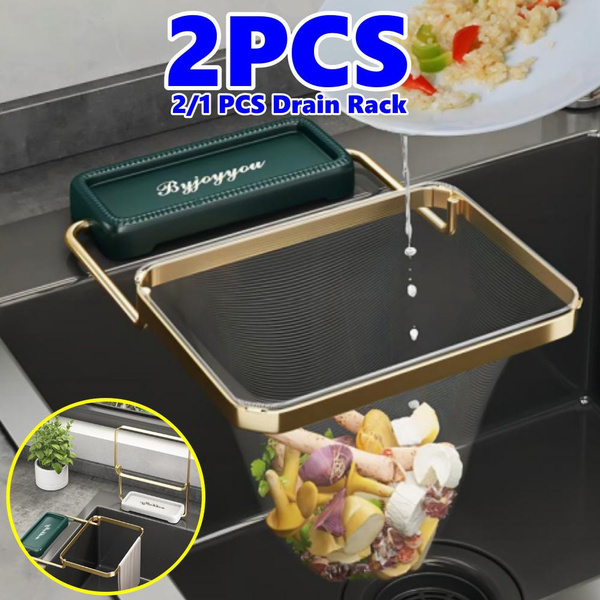 New Sink Filter Rack Foldable Sink Strainer Kitchen Mesh Bag Stand ...