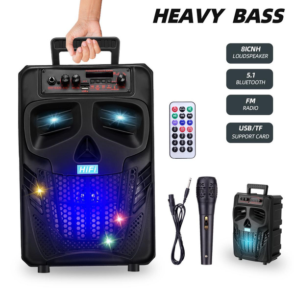 Wireless Portable FM Compitabile-Bluetooth Speaker Subwoofer Heavy Bass ...