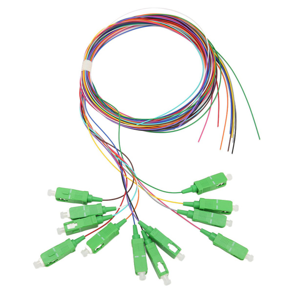1.5 Meter Fiber Optic Pigtail 12 Strands SC 12 Color Single Mode Fiber ...