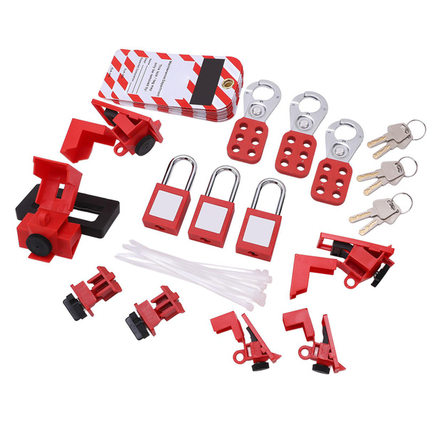 Lockout Tagout Kit, Breaker Lock Out Device Hasp Safety Padlock for ...