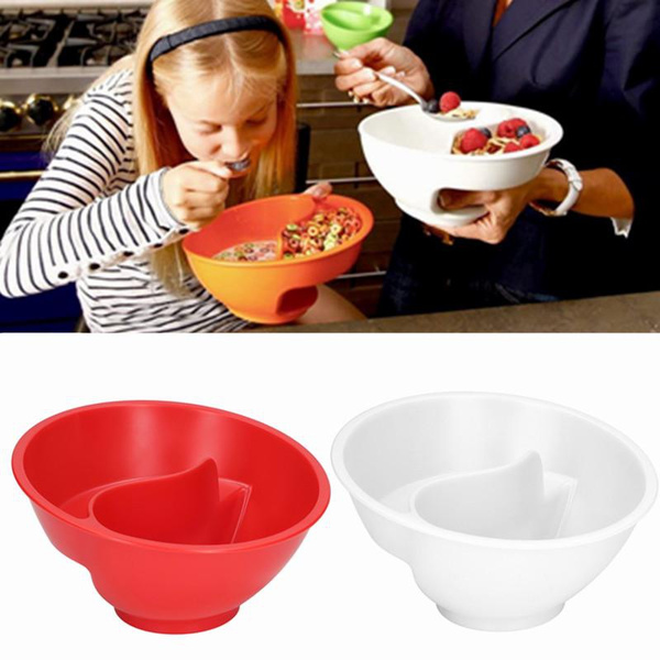 Cereal Divided Bowl Multipurpose Stackable Separated Snack Bowl For Ice ...
