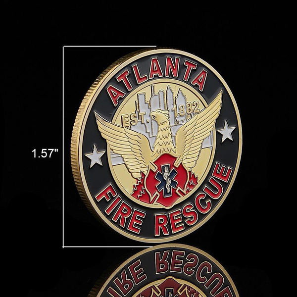 US Flag Duty Honor Fire Rescue Fire Fighter Gold Coin FireFighter ...