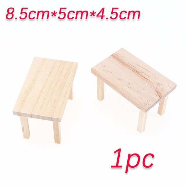 1pc 1:12 Mini Wooden Table Doll House Wooden Miniature Furniture ...