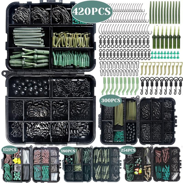 152/180/254/300/420Pcs/box Carp Fishing Tackle Set Matte carp quick ...