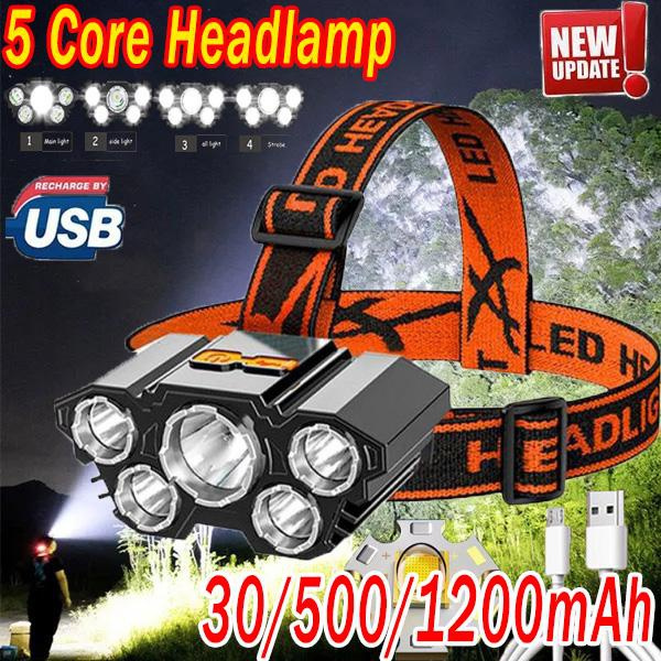 1PC Powerful LED Headlight Headlamp 5 Core LED Head Lamp Torch Head ...