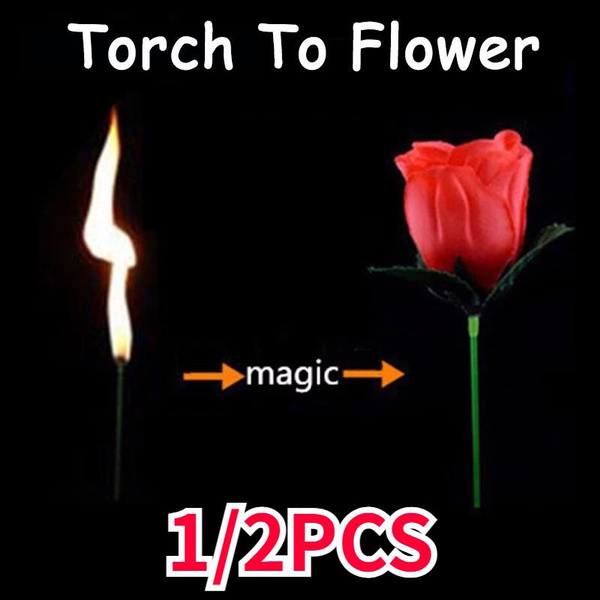 1/2Pcs Torch To Flower-Torch To Rose-Fire Magic Trick Flame Appearing ...