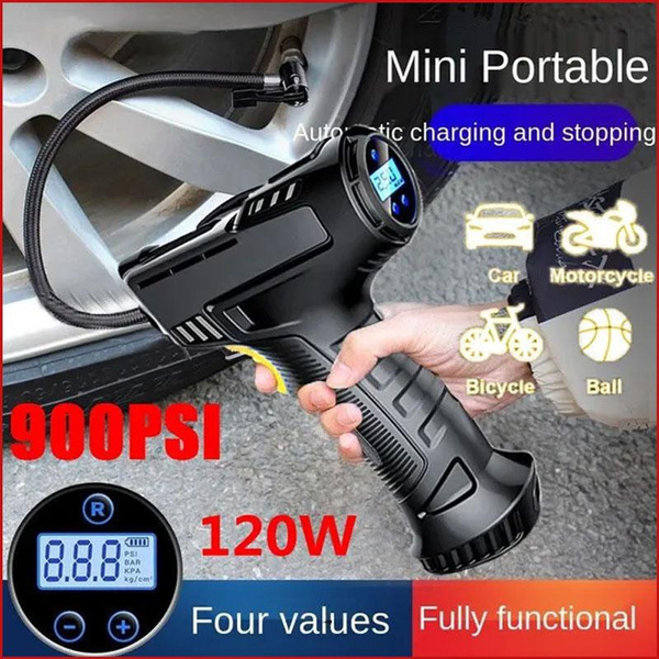 120W Rechargeable Air Compressor Digital Wired/Wireless Portable Air ...