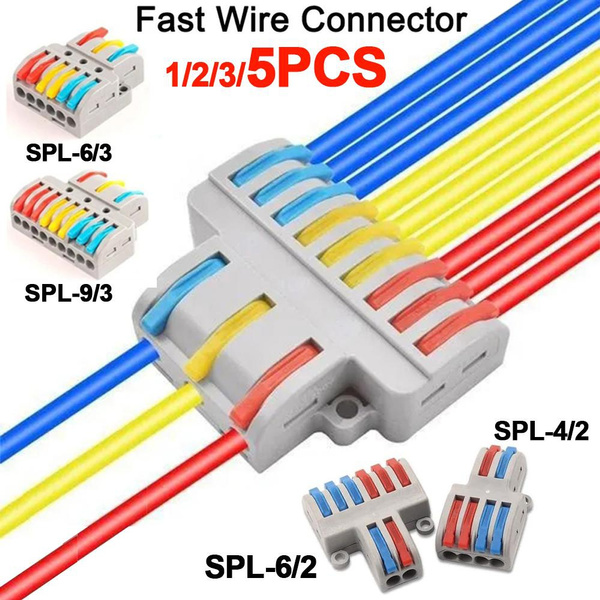 1/2/3/5Pcs Push-in Electrical Wire Connector Terminal Block Universal ...