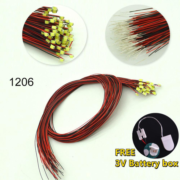 10PCS 3V 1206 SMD LED Light Wired Model lamppost Model Modification ...