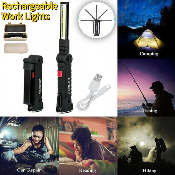 Rechargeable Work Lights LED Work Light Hanging Hook 5 Modes Magnetic ...