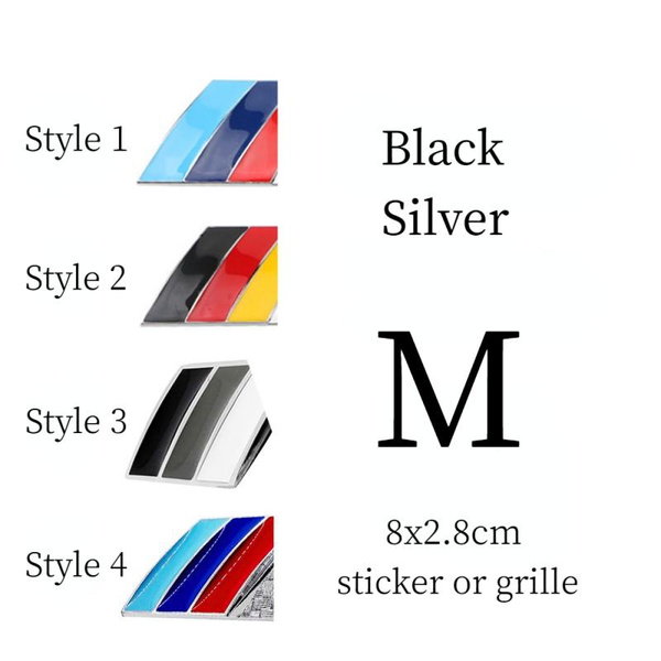 Silver and Black Metal Sticker grille For M3 M5 E30 E36 E39 E46 E60 E87 ...