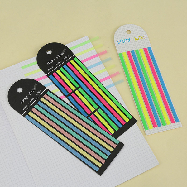 Strip Memo Pad Sticker Transparent Fluorescent Index Tabs Flags ...