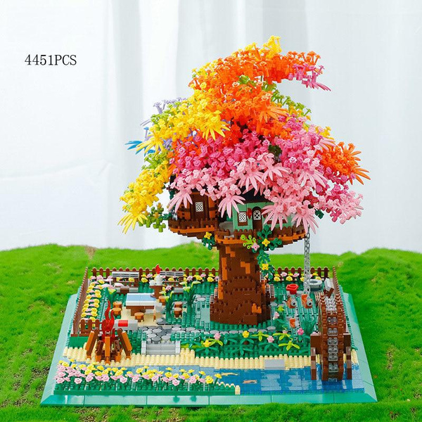 Creative Stree View Mini Block Rainbow TreeHouse Assembly Building ...