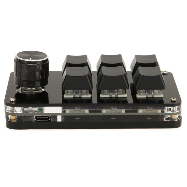 6 Key Mini Keypad with Knob USB DIY Programmable Keyboard RGB Backlight ...