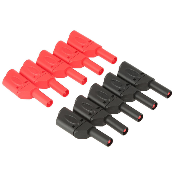 10Pcs Banana Plug Connectors, Red / Black Safety Fully Insulated ...