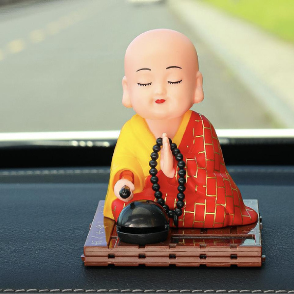 Solar Little Monk Creative Car Decoration Toys Chinese Style Little ...