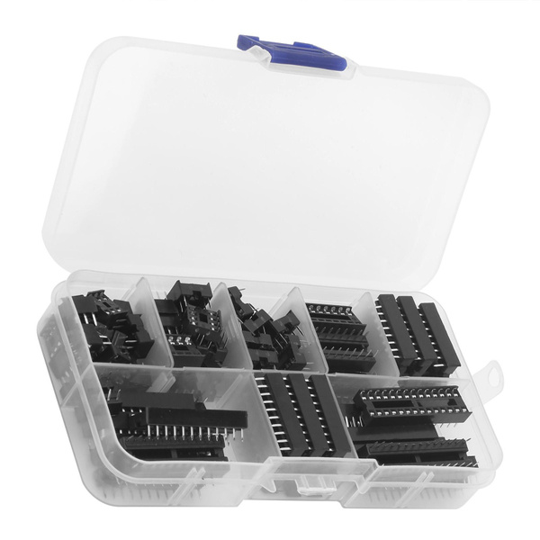 66Pcs IC Sockets Adapter In‑Line Electronic Component 6 8 14 16 18 20 ...