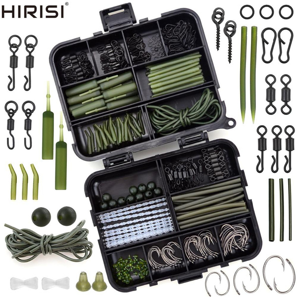 Carp Fishing Tackle Kit With Box Fishing Swivels And Snaps Rubber Anti ...