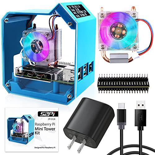 GeeekPi Raspberry Pi Mini Tower Kit with QC3.0 Power Supply, Raspberry ...
