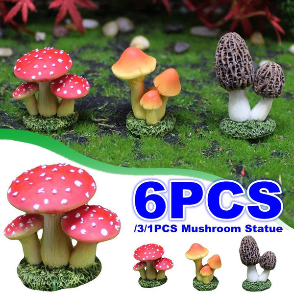 6/3/1PCS Mini Garden Simulate Mushroom Ornament Decoration Statue ... 6/3/1PCS Mini Garden Simulate Mushroom Ornament Decoration Statue ...