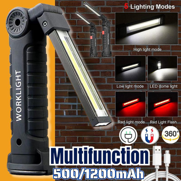 1PACK Rechargeable Work Lights LED Work Light Hanging Hook 5 Modes ...