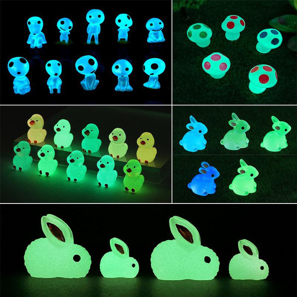 Luminous Animal Figurines Mini Landscape Fairy Garden Ornament Glowing ...