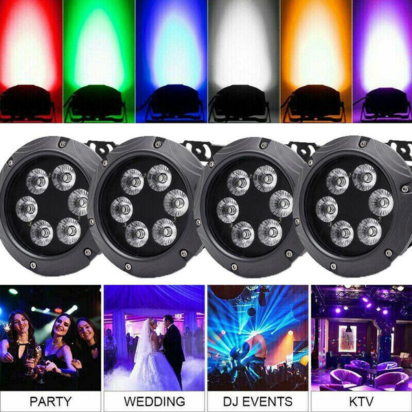 RGBW 6 LEDs Waterproof Par Light Stage Effect Lighting 100W 4/8CH ...