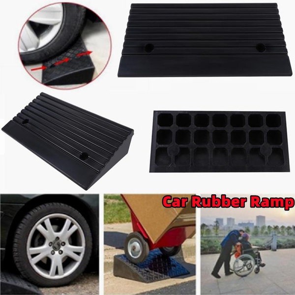Rubber Ramps, 2Pcs Heavy Duty Rubber Threshold Door Step Ramp Driveway ...
