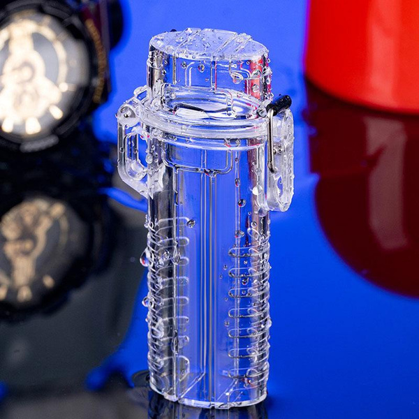 New Transparent Waterproof Green Flame Lighter Detachable Lighter Case ...