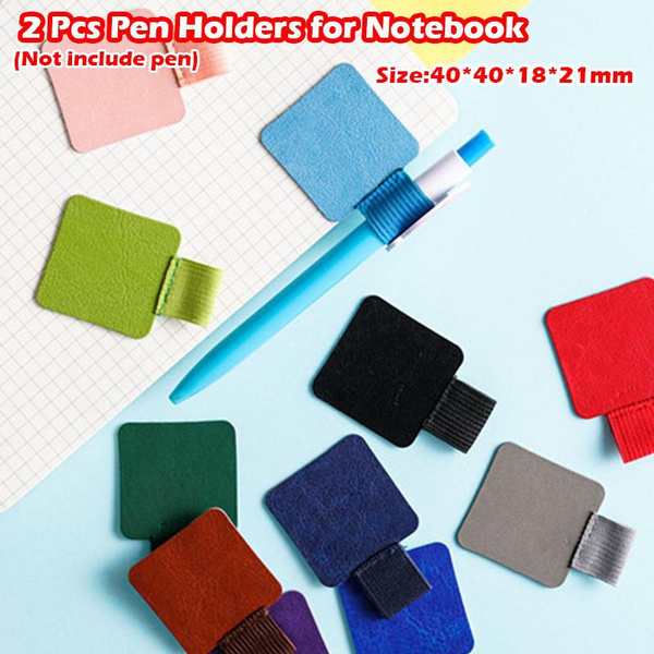 2Pcs/set Self-adhesive Leather Pen Clip Pencil Elastic Loop for ...