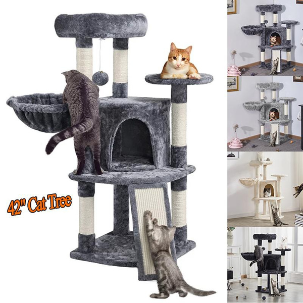 4 Colors SMILE MART 42" Cat Tree Tower with Condo and Perches | Wish