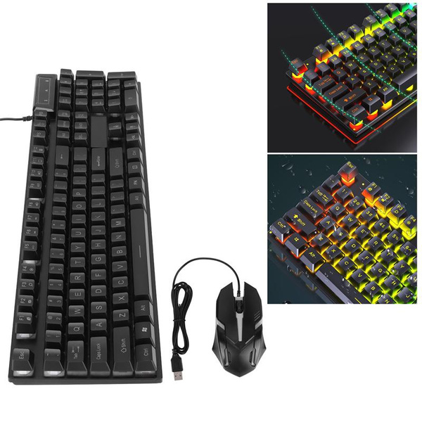 104 Keys LED Backlit Gaming Keyboard And Mouse Combo Ergonomic ...