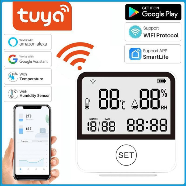 Tuya WiFi Smart Temperature and Humidity Sensor Indoor Hygrometer ...