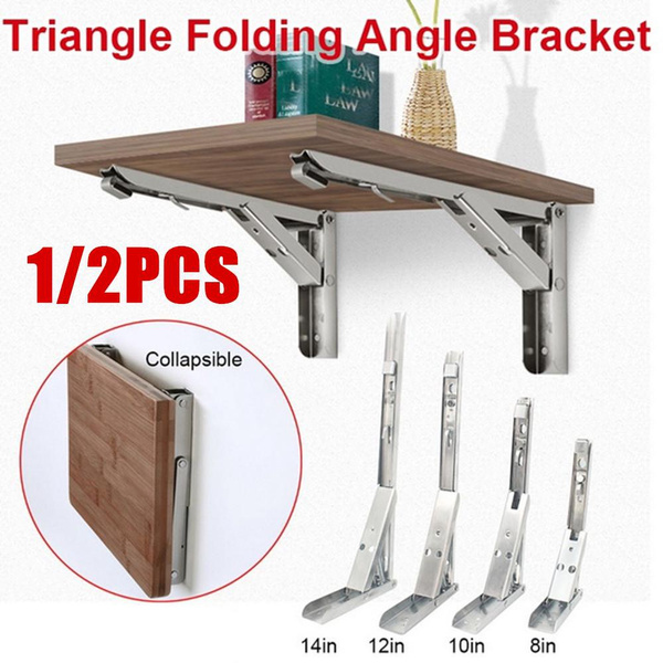 1/2PCS 8/10/12/14 Inch Triangle Folding Angle Bracket Heavy Support ...