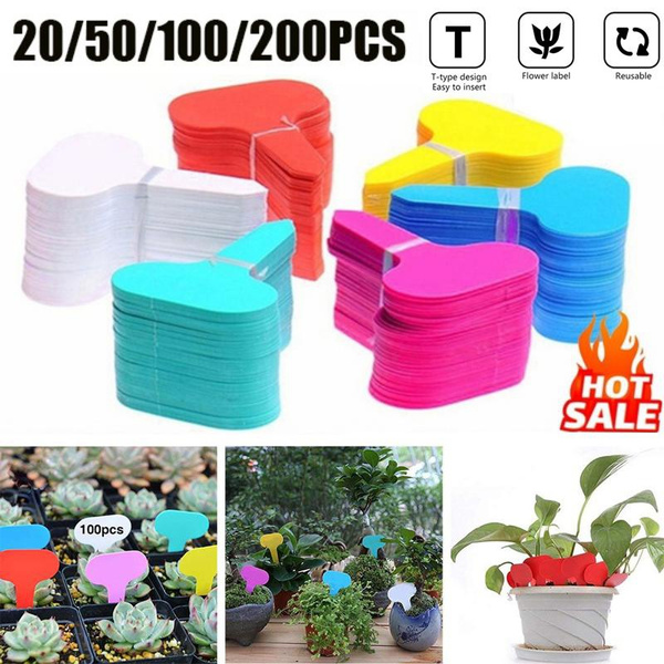 20/50/100/200PCS Garden Labels T Type Waterproof Plant Plastic Labels ...